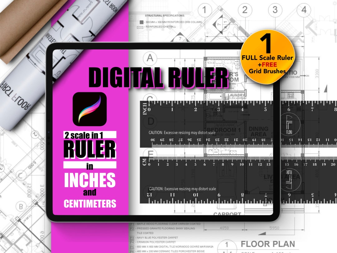 Procreate Architectural Ruler | 2-in-1 Scale Ruler | CENTIMETER-INCH ...