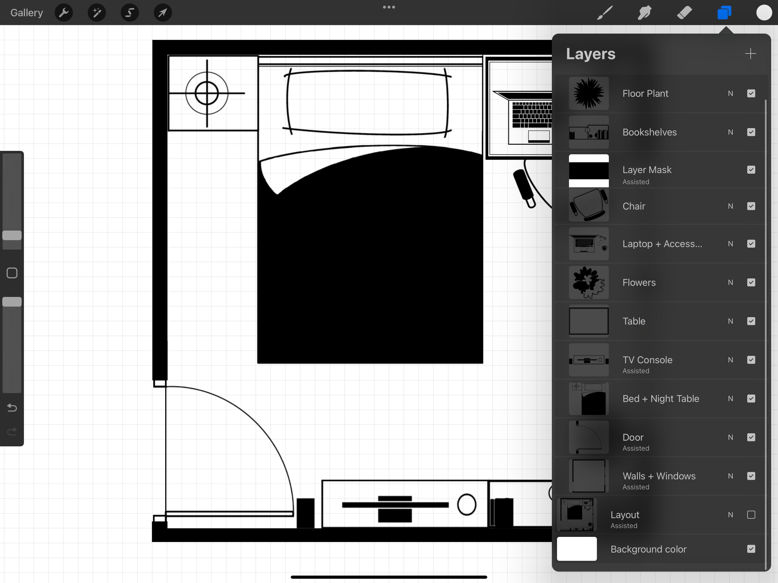 Architectural Bedroom Layout for Procreate Bedroom Design 47 Bedroom ...