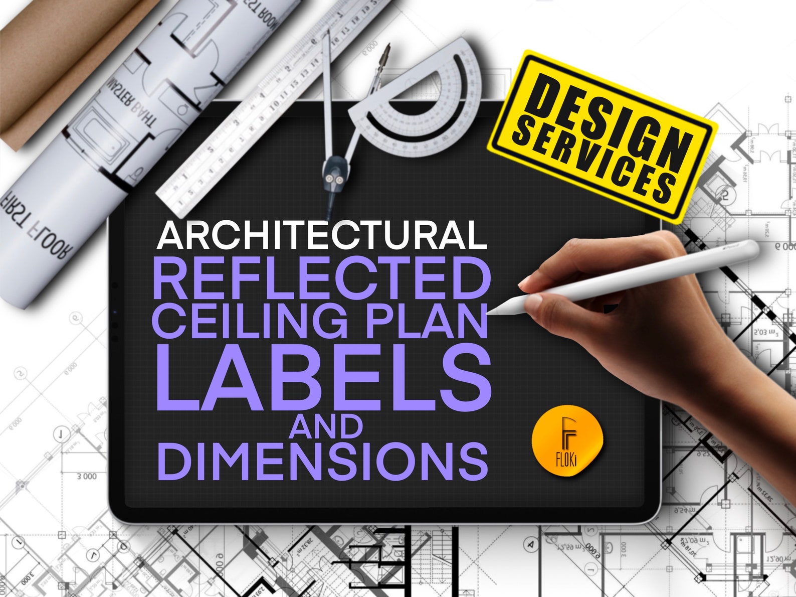 Custom-made Architectural Reflected Ceiling Plan With Labels ...