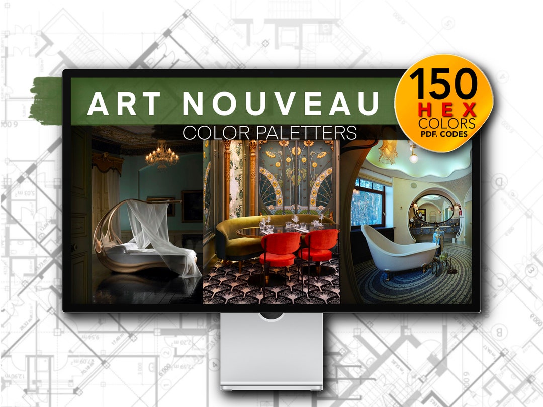 Color Palette HEX Codes 150 Colors - Art Nouveau Collection, HEX Codes for Color Art Nouveau ...