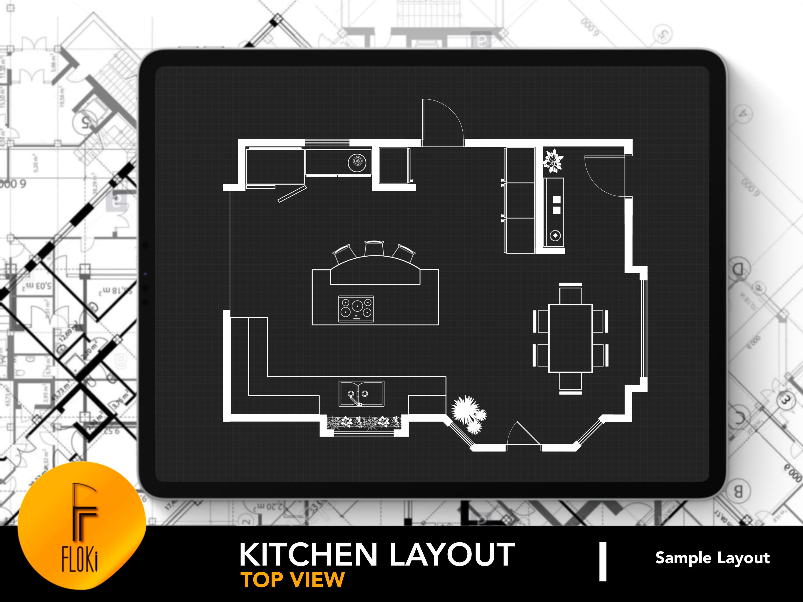 Architectural Kitchen Layout for Procreate Kitchen Design 26 Kitchen ...
