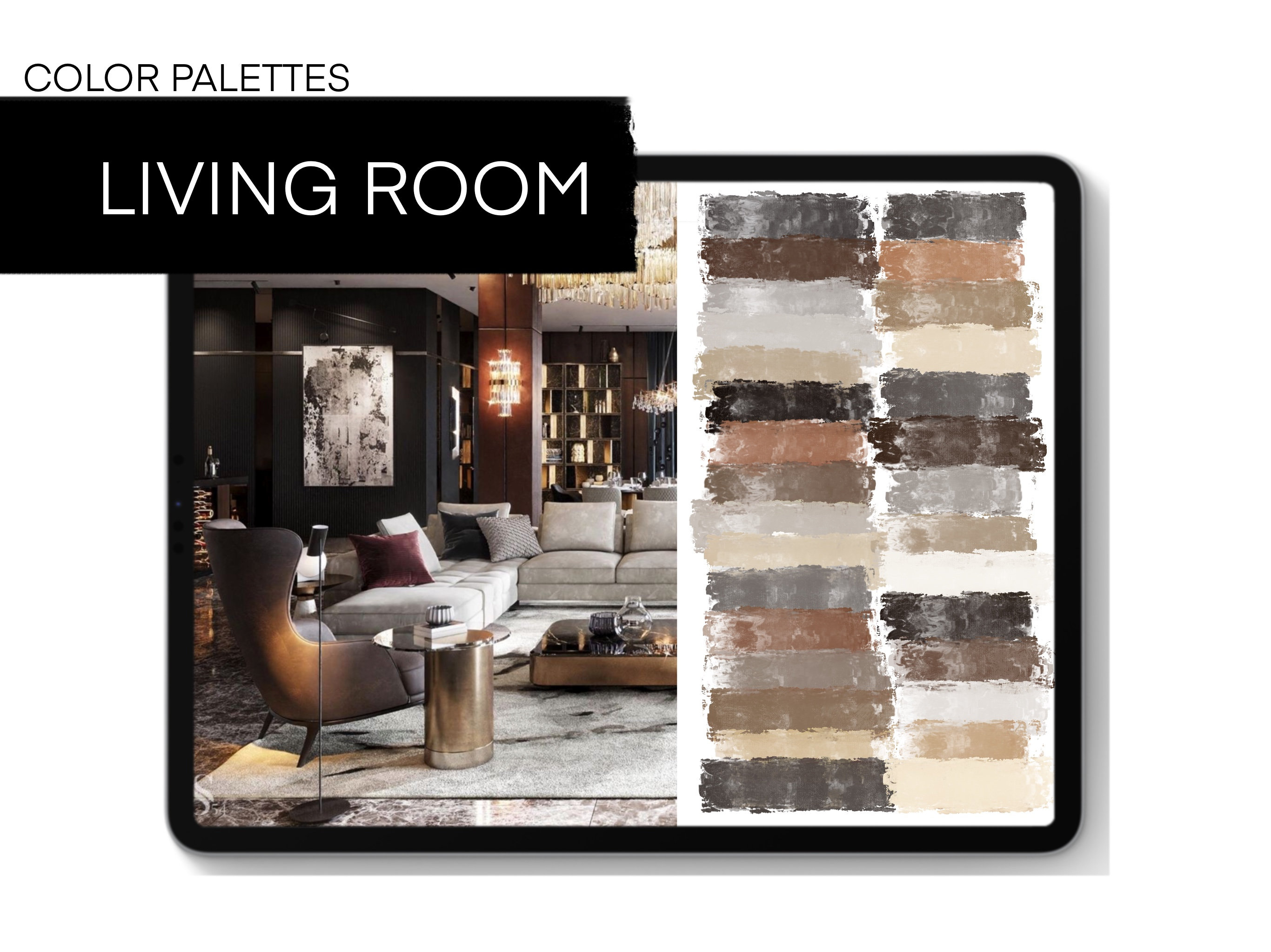 Hollywood Glam Color Palettes for Procreate | 150 Colors for Interior ...