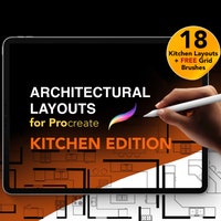18 Architectural Layouts for Procreate Kitchen Edition Editable Layouts ...