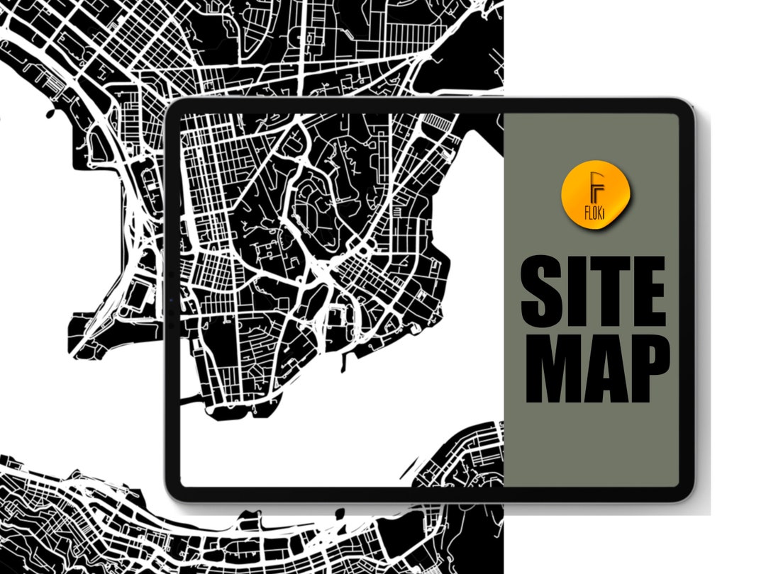 Custom-made Architectural Site Map With Labels & Dimension ...