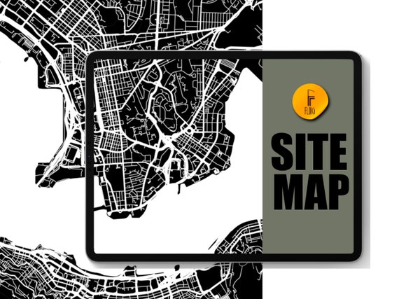 Custom-made Architectural Site Map With Labels & Dimension | Etsy