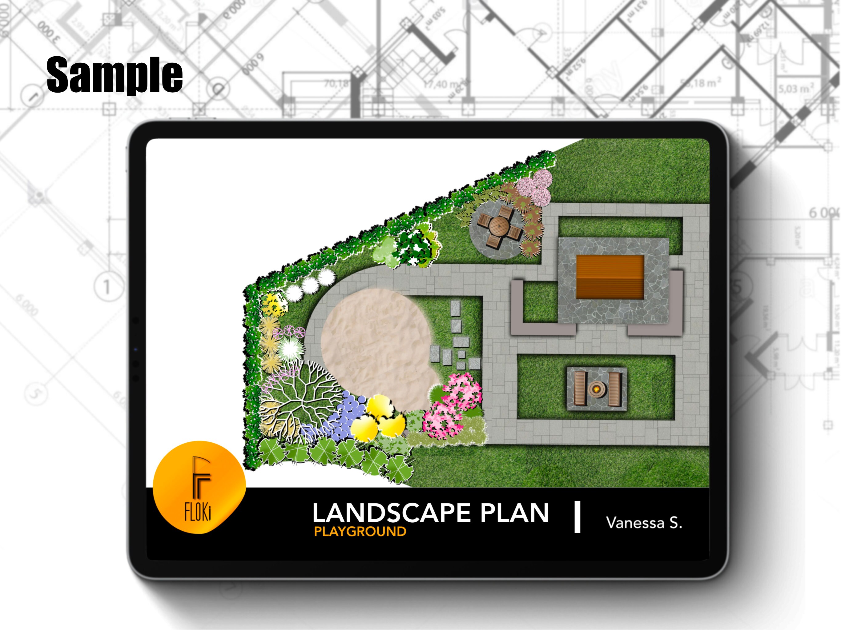 Custom-made Landscape Plan With Patio Design | Professionally-made 2D ...