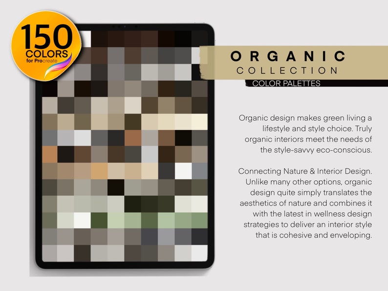 Organic Color Palettes for Procreate | 150 Colors for Interior Design ...