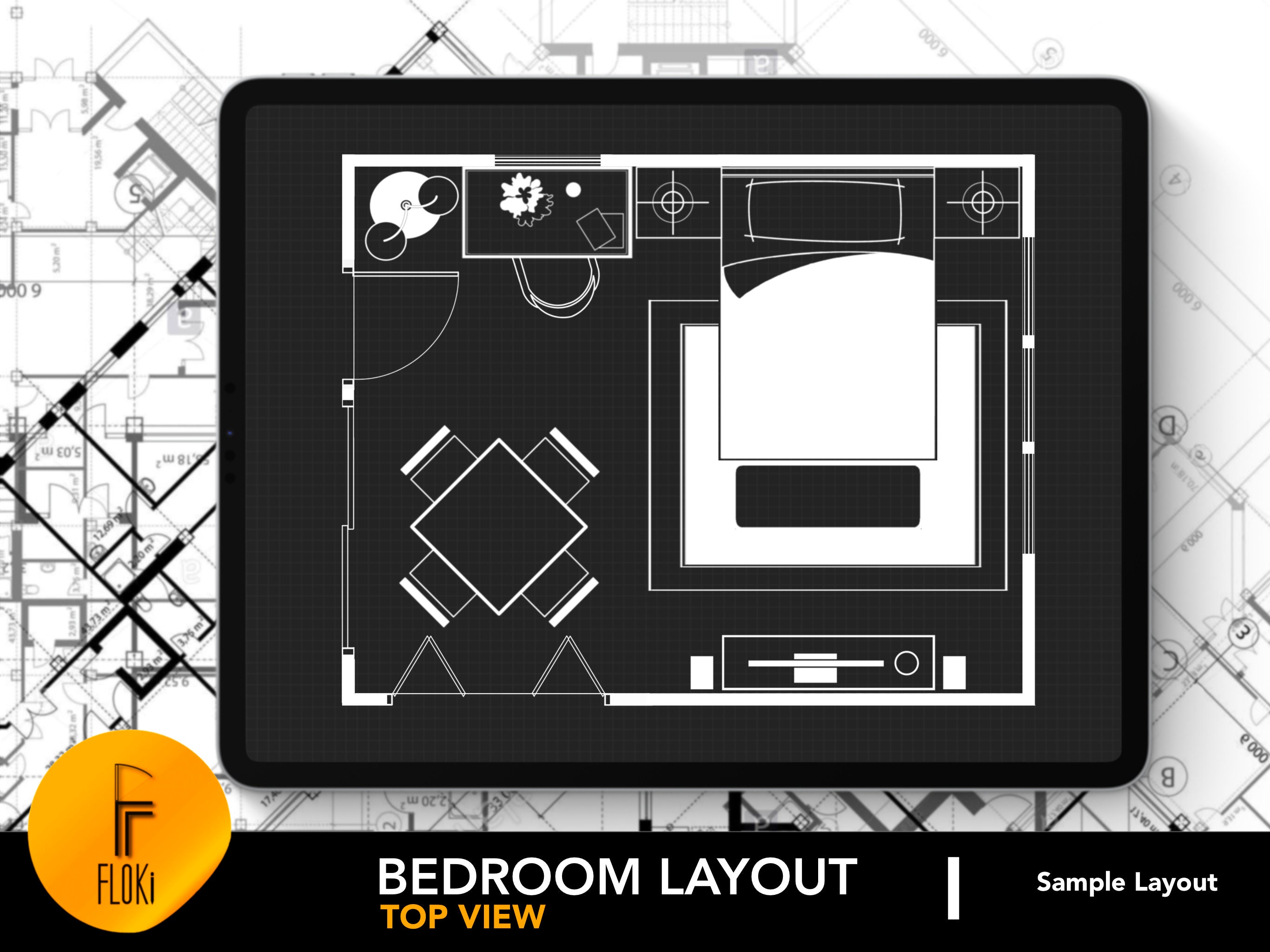 Architectural Bedroom Layout for Procreate | Bedroom Design 31 ...