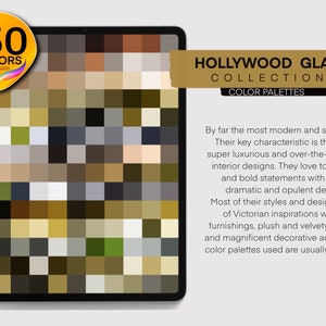 Hollywood Glam Color Palettes for Procreate | 150 Colors for Interior ...