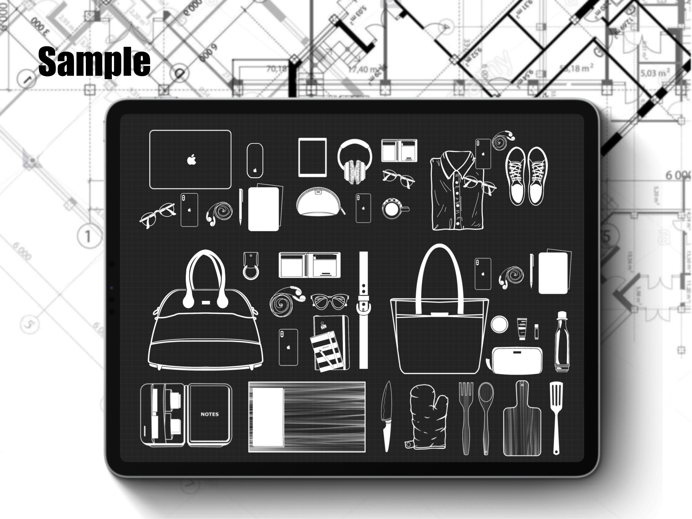 150 Architectural and Interior Design Stencils for Procreate - Etsy