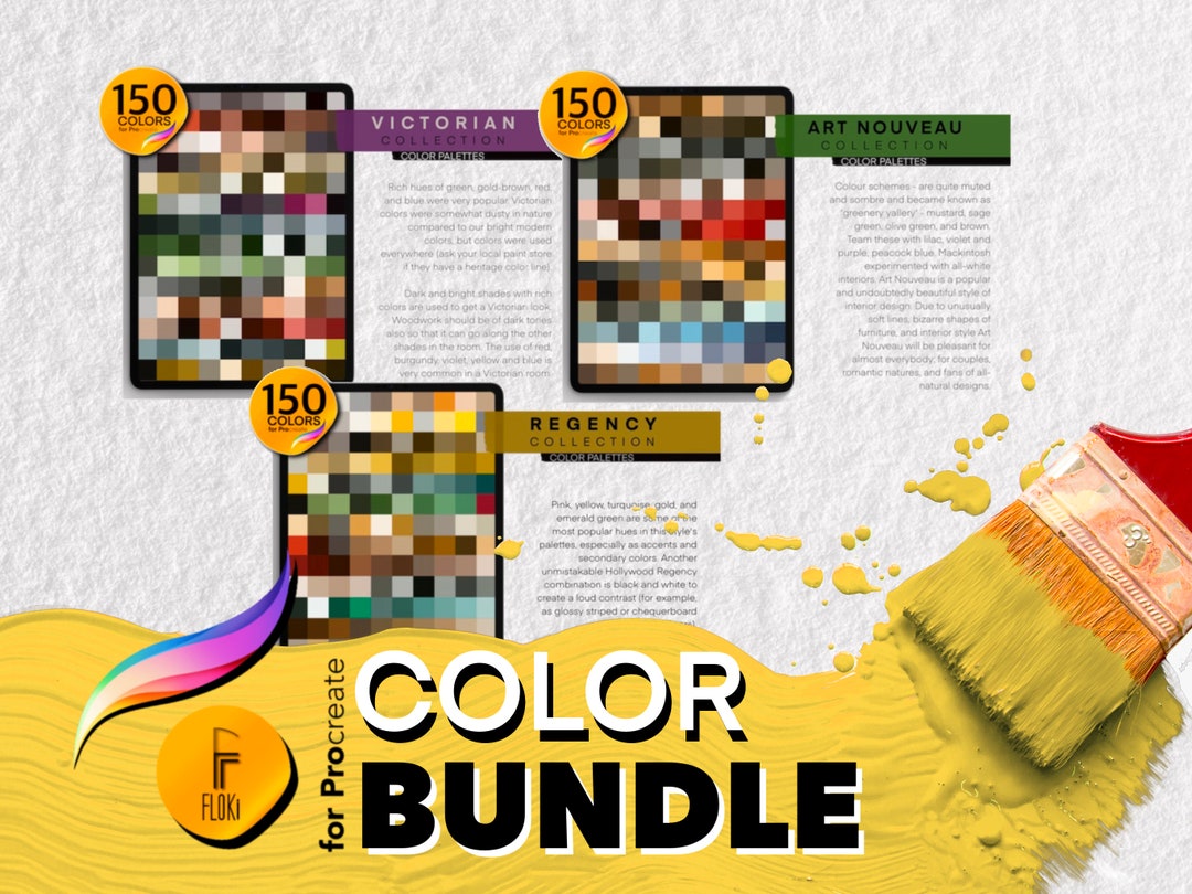Victorian, Art Nouveau & Regency Color Palettes Bundle 10 for Procreate ...