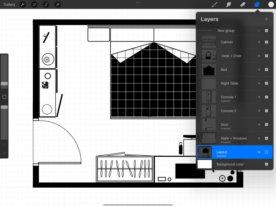 Architectural Bedroom Layout for Procreate Bedroom Design 22 Bedroom ...