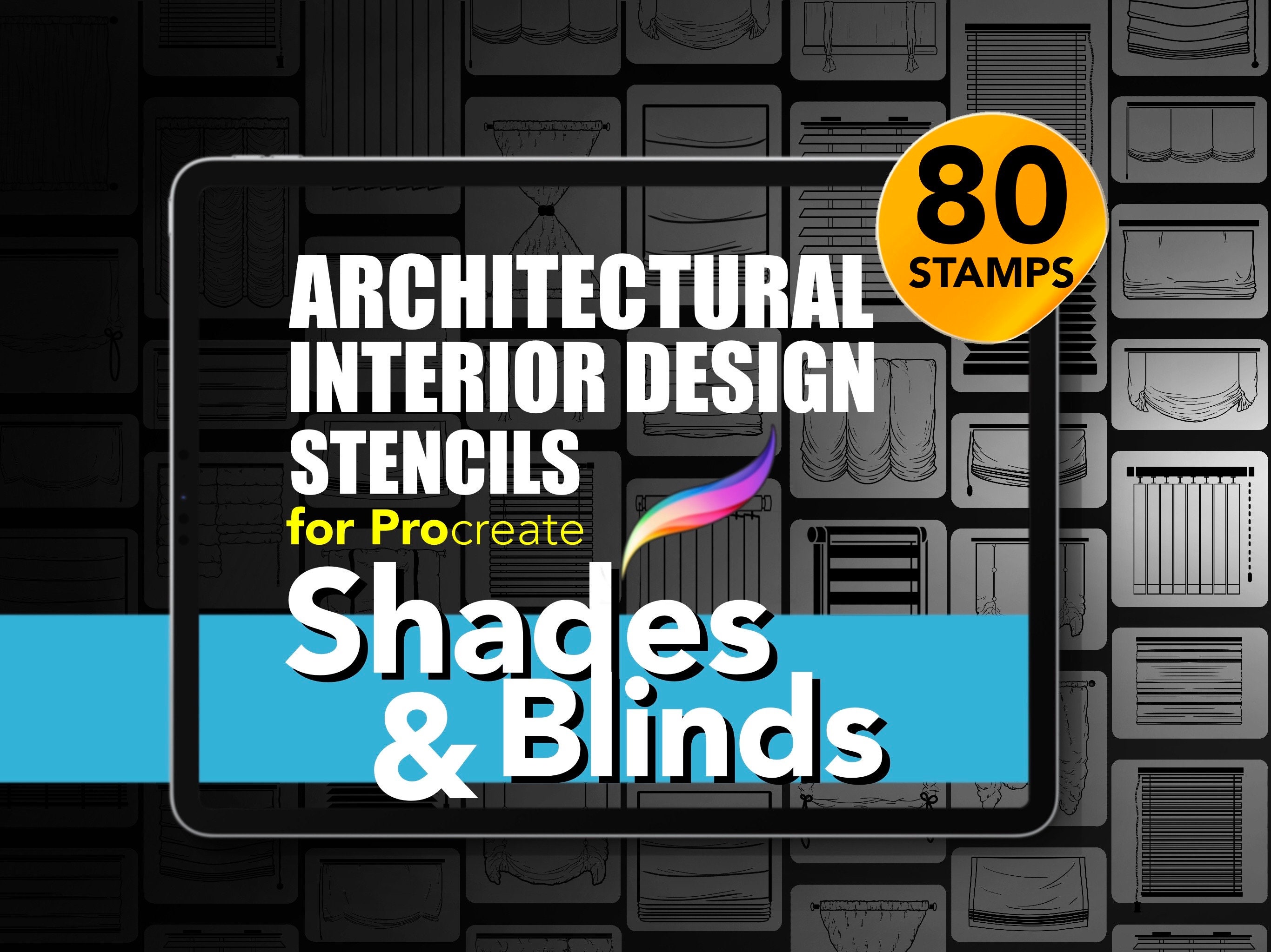 80 Architectural and Interior Design Stencils for Procreate | Shades ...