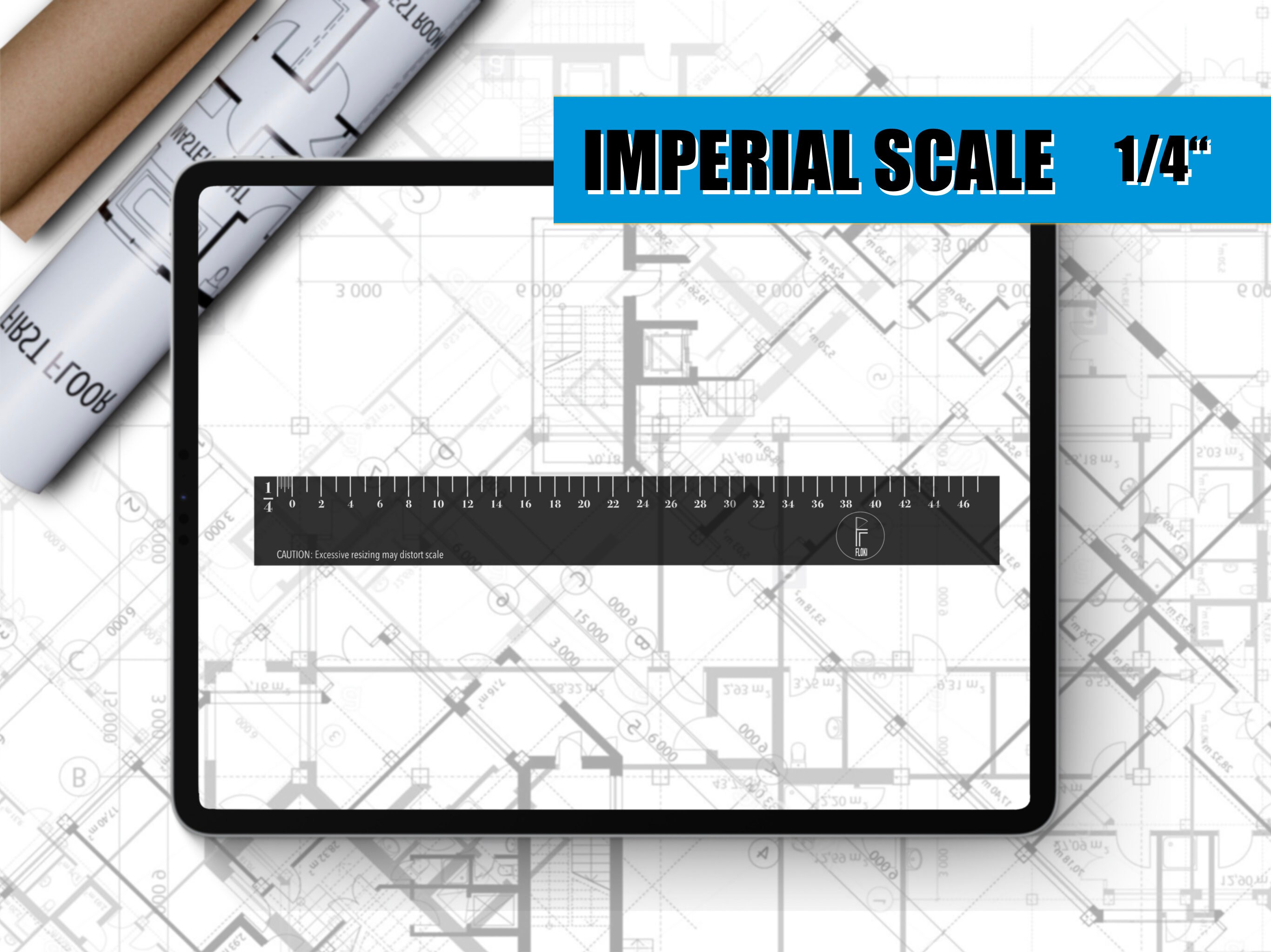 Procreate Architectural Rulers | Imperial/english Scale Ruler in 1/4 ...