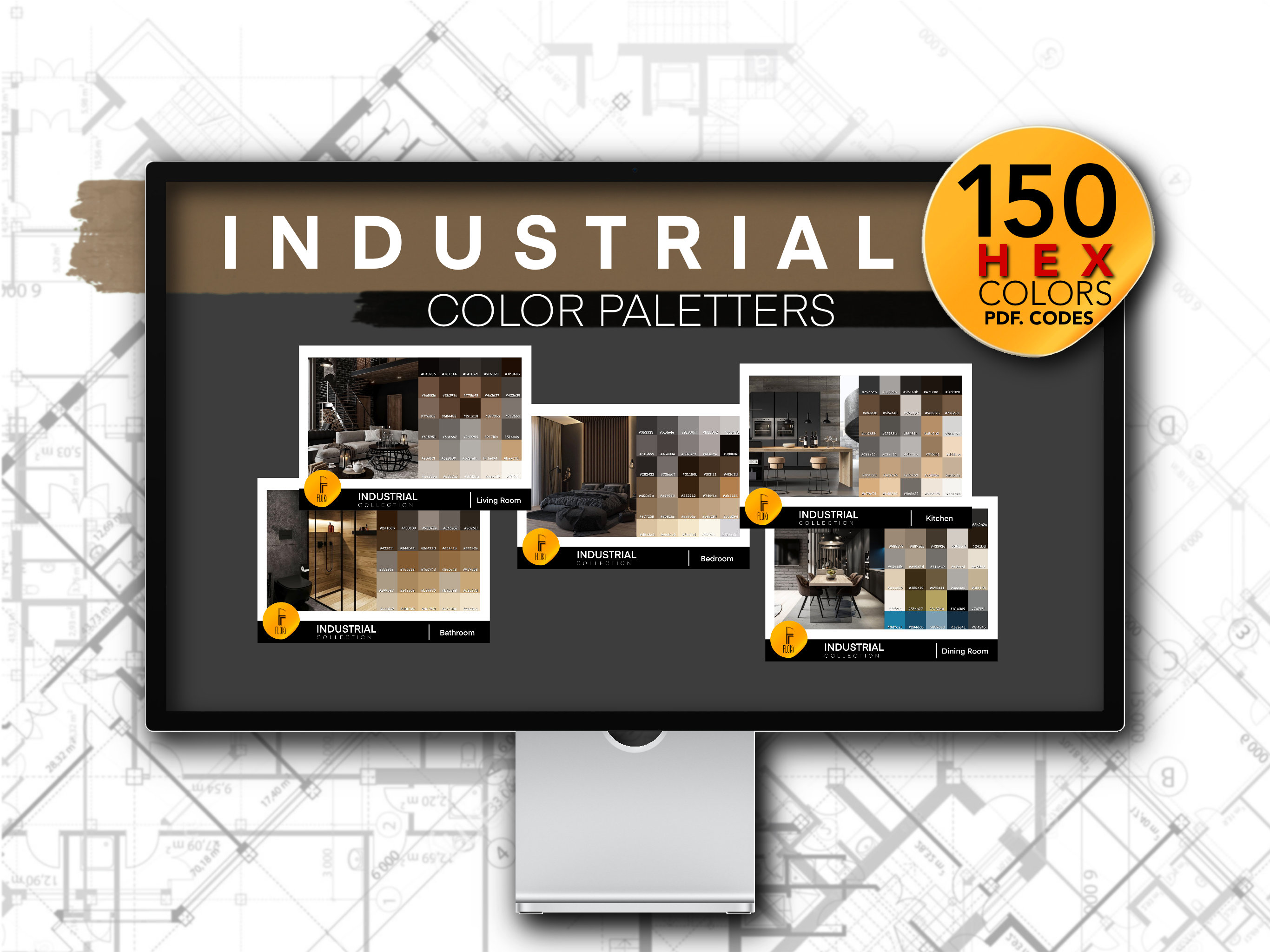 Color Palette HEX Codes 150 Colors - Industrial Collection, HEX Codes ...