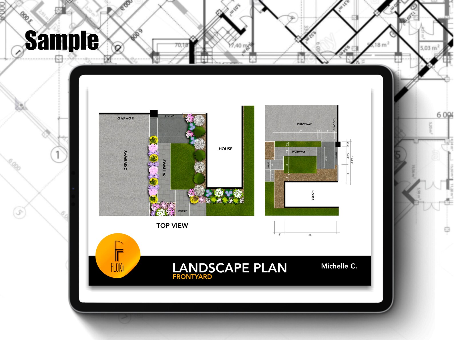 Custom-made Landscape Plan With Labels & Dimension - Etsy