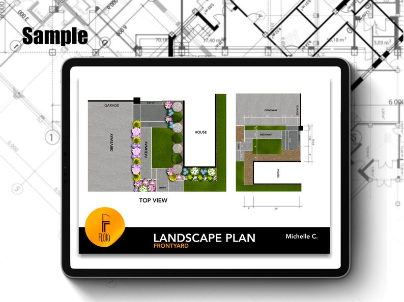 Custom-made Landscape Plan With Labels & Dimension - Etsy