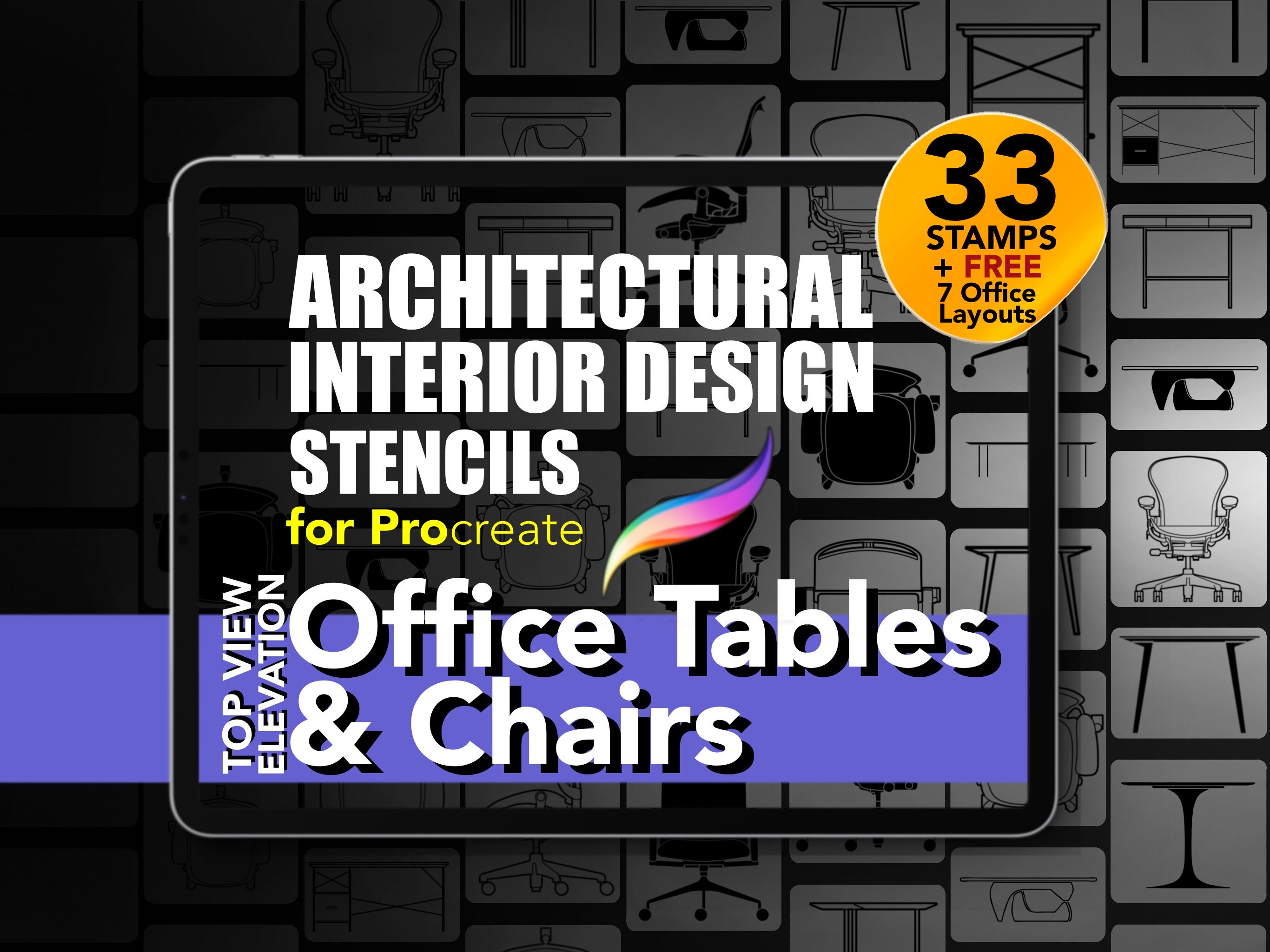 33 Architectural and Interior Design Stencils for Procreate | Office ...