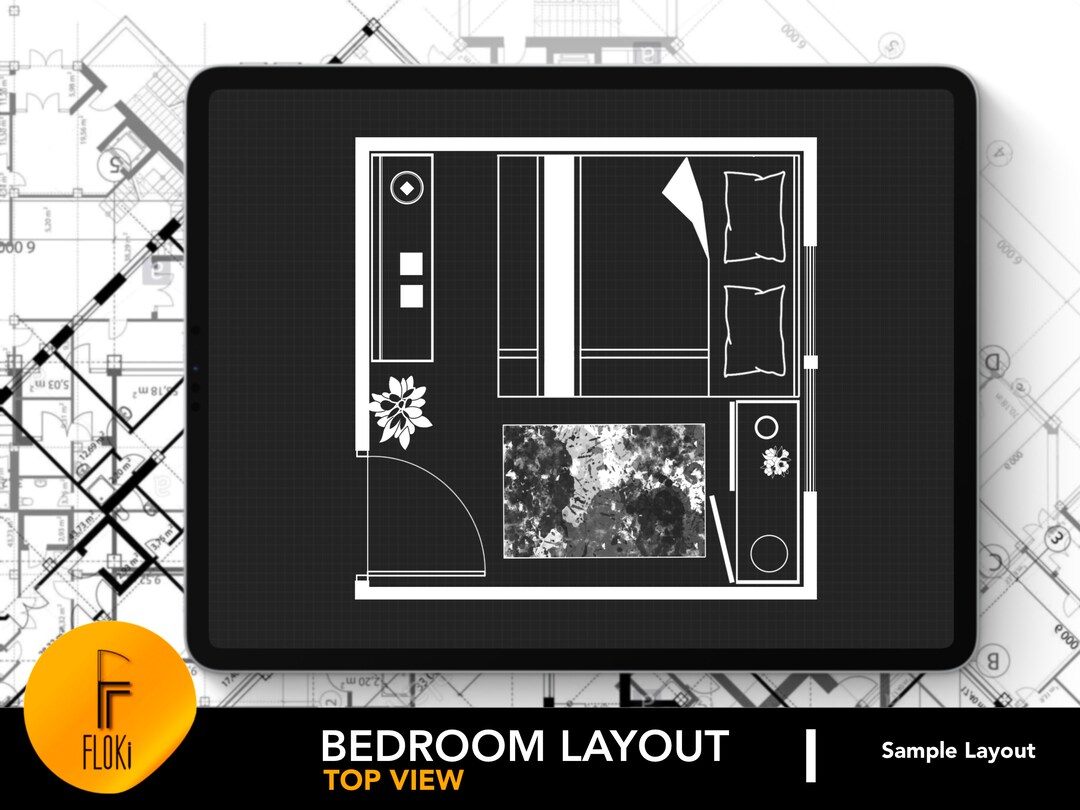 Architectural Bedroom Layout for Procreate | Bedroom Design 45 ...
