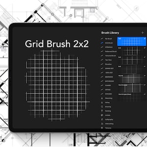 6 Essential Grid Brushes for Procreate | Basic Architectural Grid Lines ...