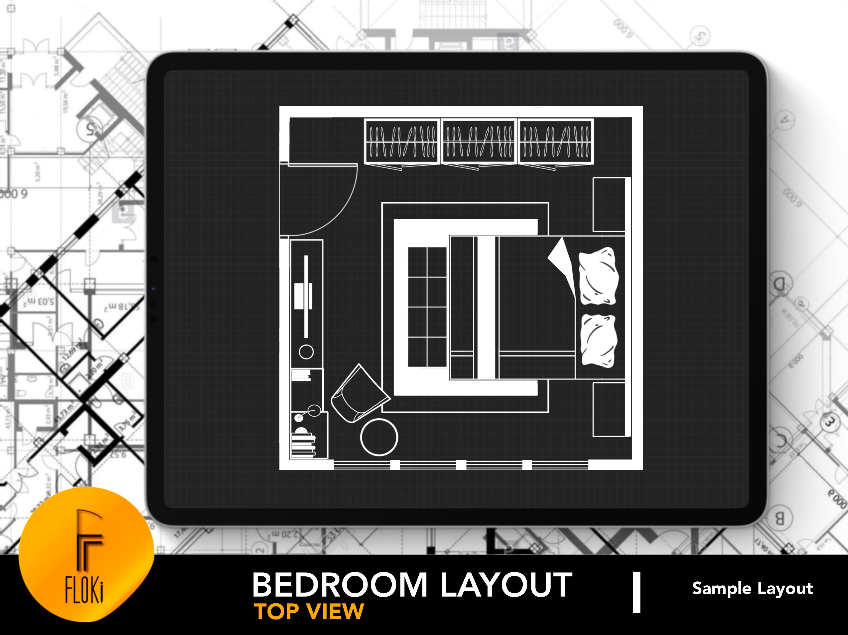 Architectural Bedroom Layout for Procreate | Bedroom Design 40 ...
