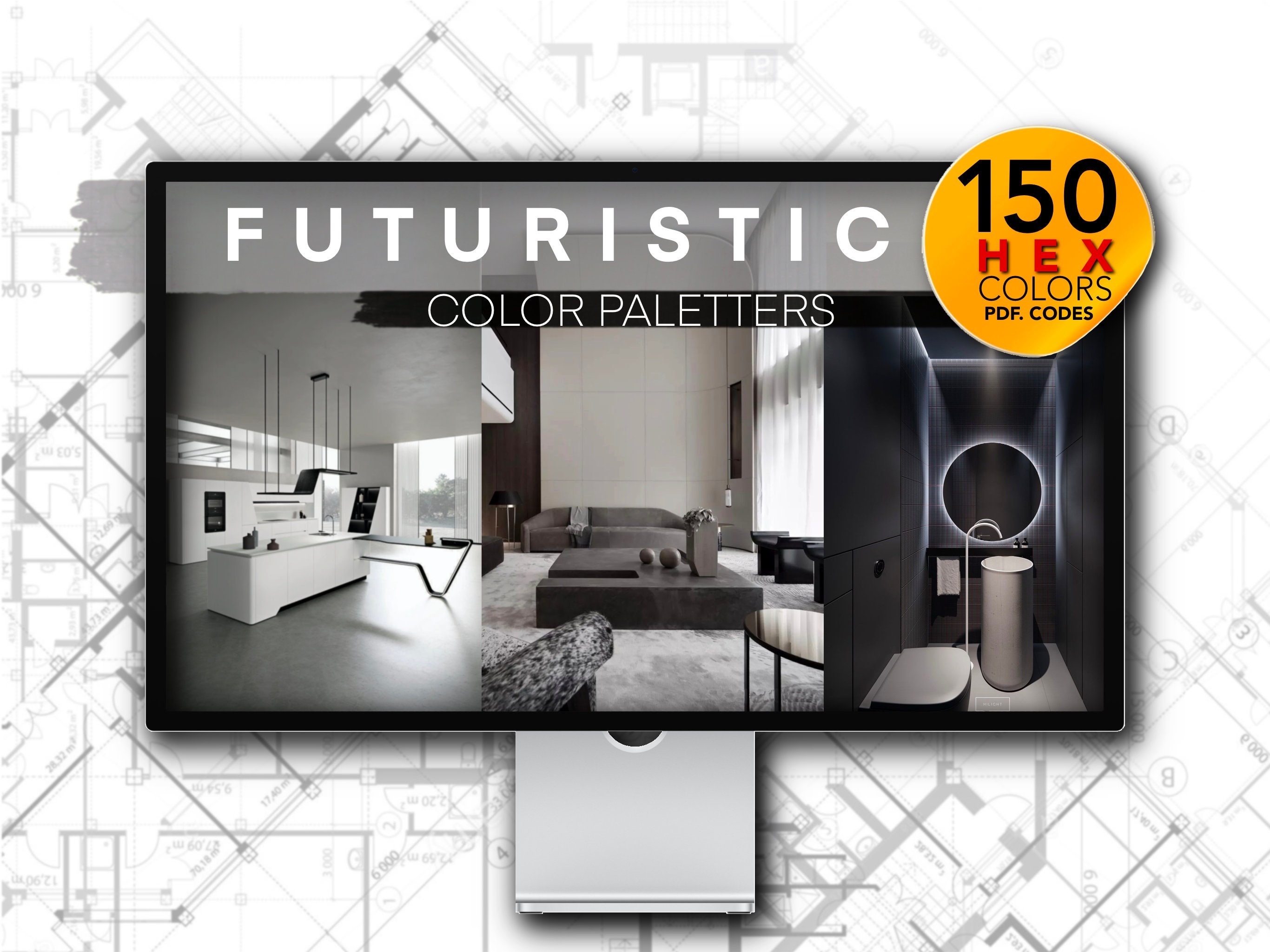 Color Palette HEX Codes 150 Colors - Futuristic Collection, HEX Codes ...