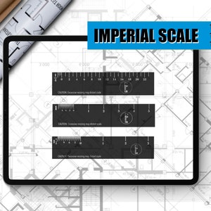 Procreate Architectural Rulers | SET OF 3 MINI Imperial/english Scale ...