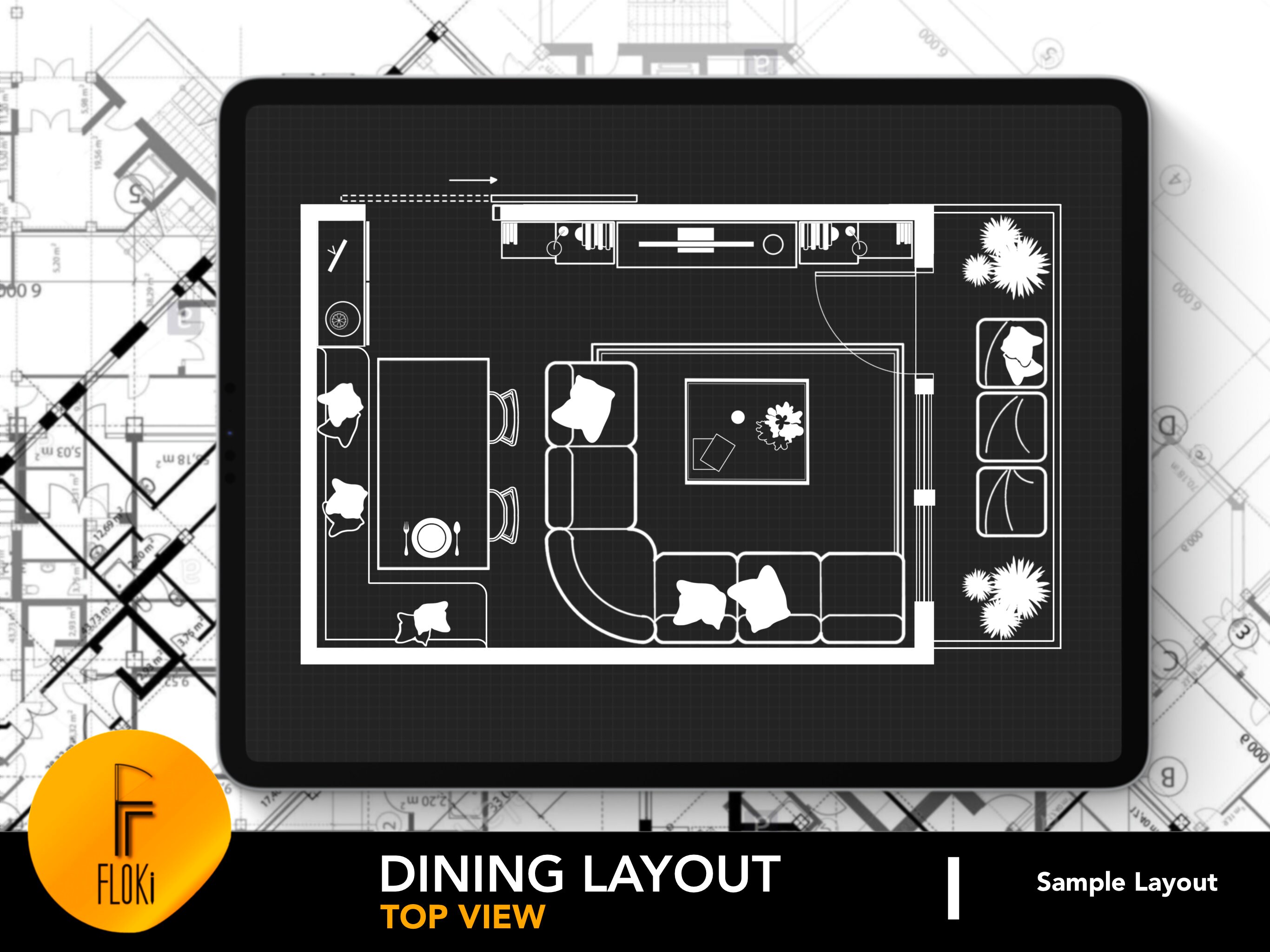 Architectural Living Room Layout for Procreate | Living Room Design 32 ...