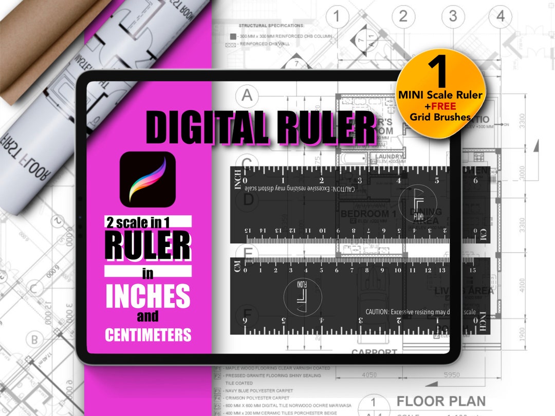 Procreate Architectural Ruler | 2-in-1 MINI Scale Ruler | CENTIMETER ...