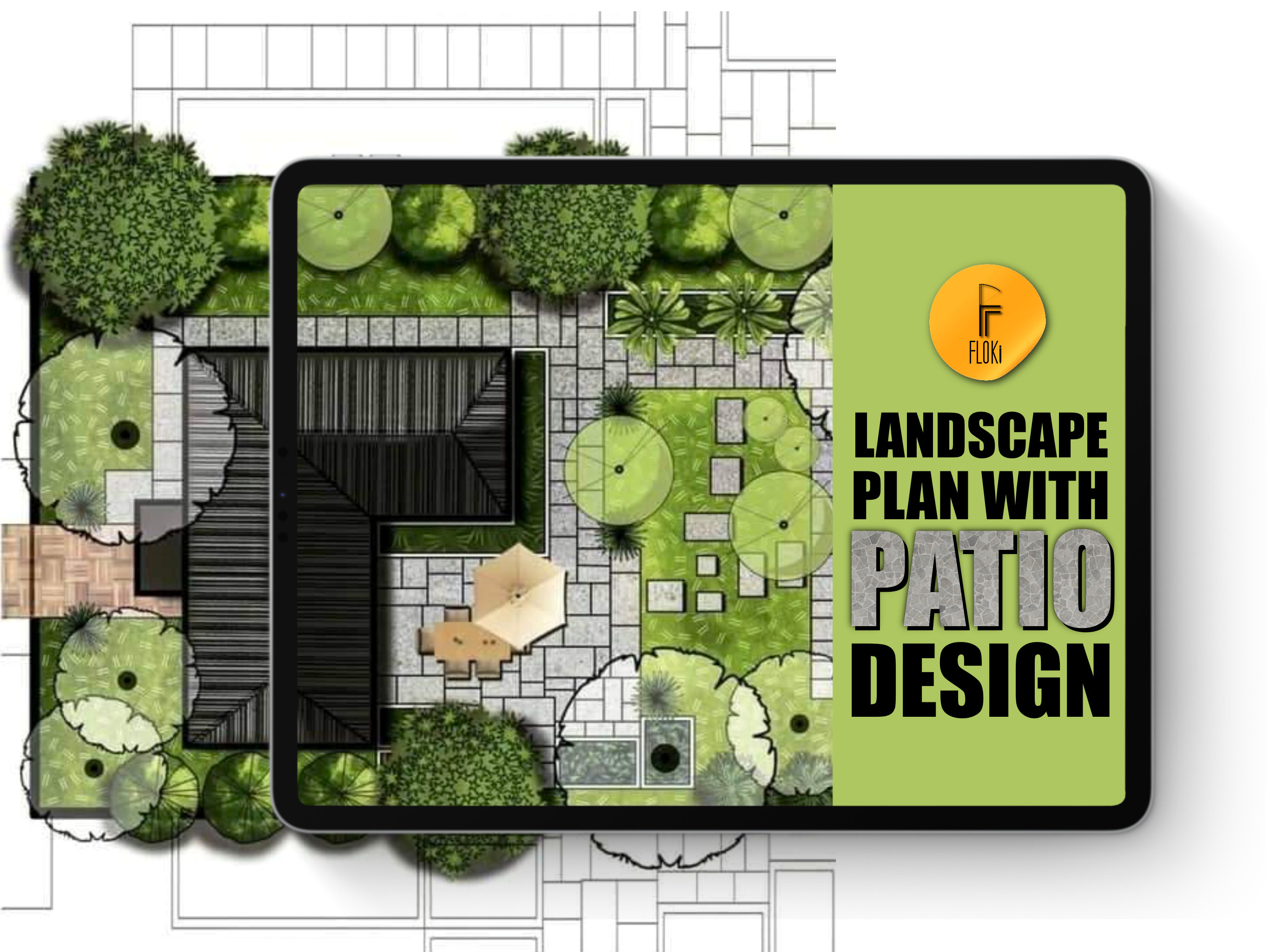 Custom-made Landscape Plan With Patio Design | Professionally-made 2D ...