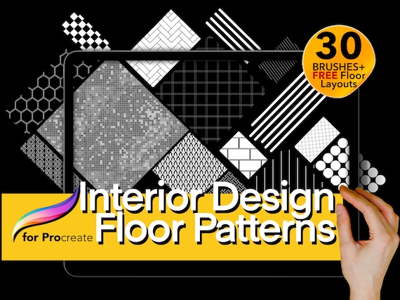 30 patrones de piso de diseño de interiores para Procreate / | Etsy