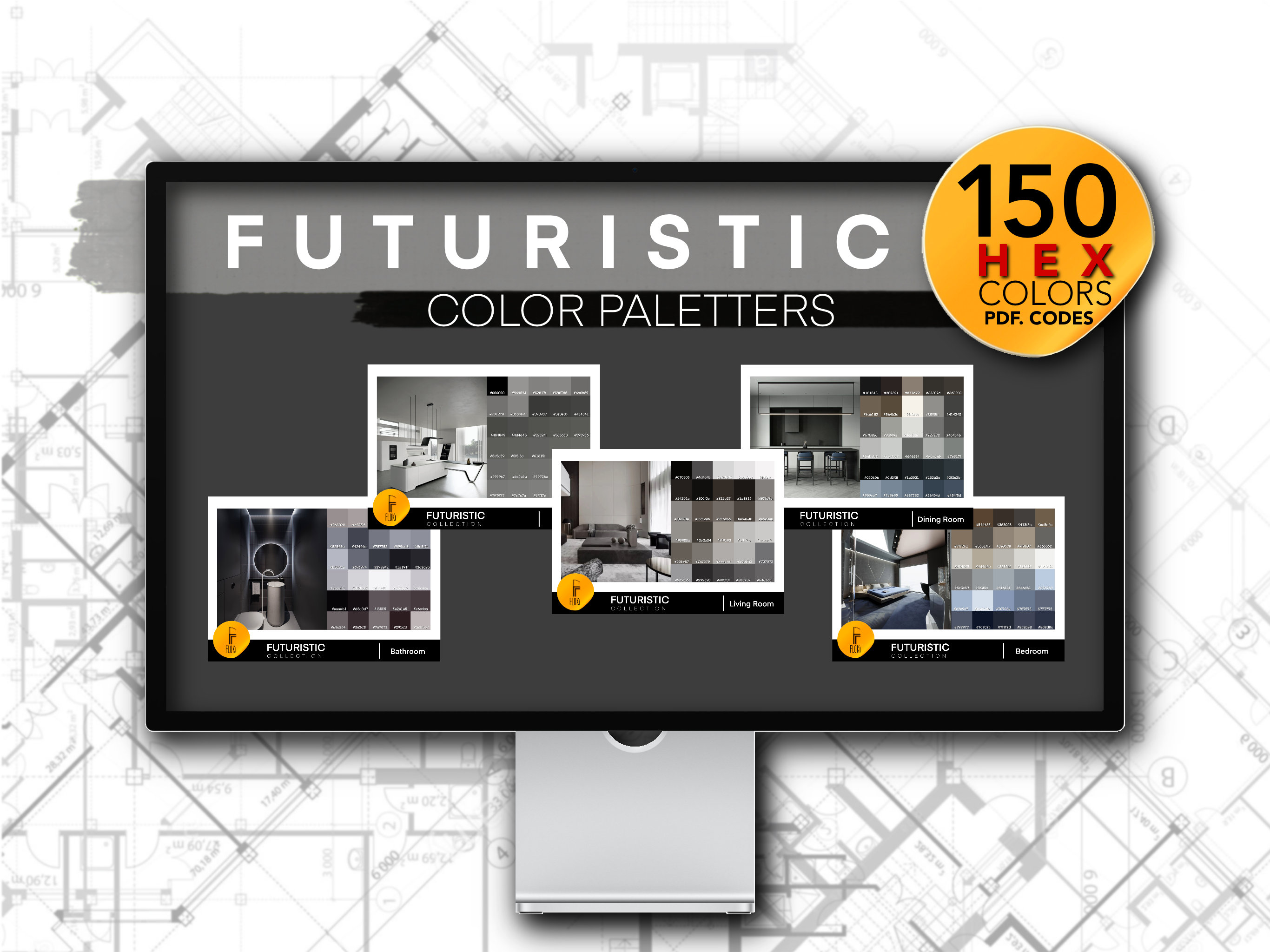 Color Palette HEX Codes 150 Colors - Futuristic Collection, HEX Codes ...