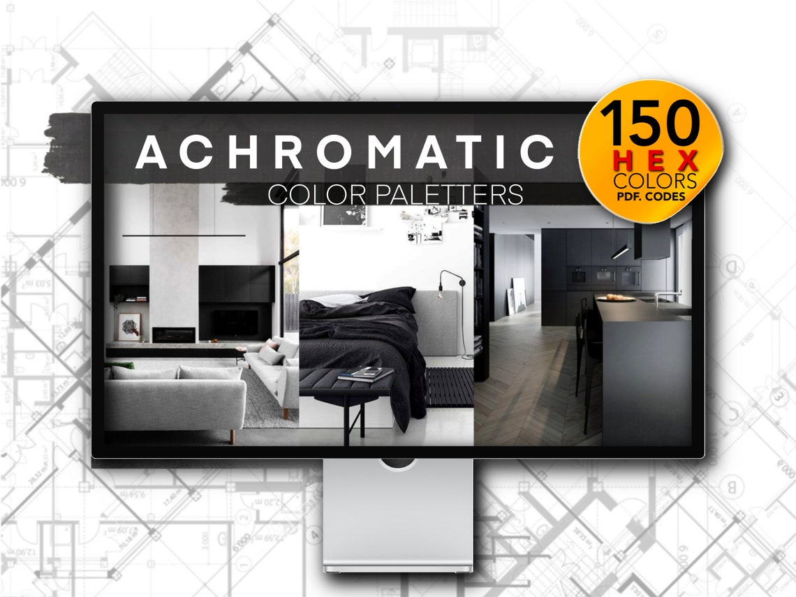 Color Palette HEX Codes 150 Colors Achromatic Collection - Etsy