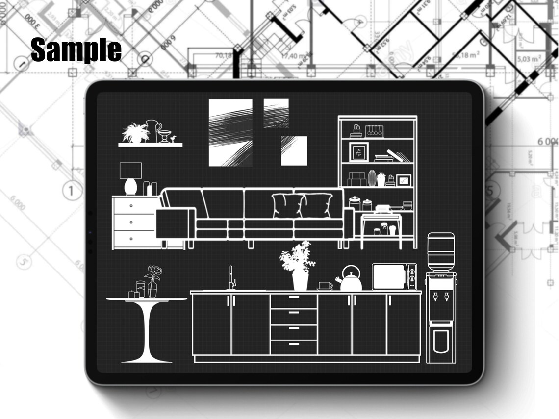 150 Architectural and Interior Design Stencils for Procreate - Etsy