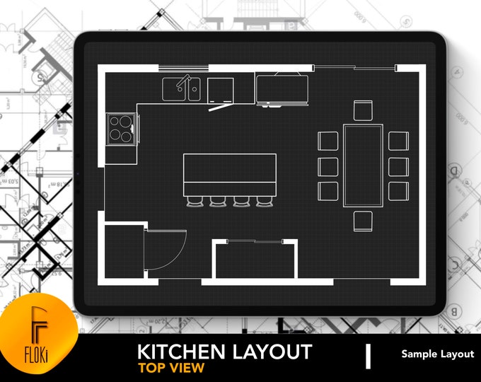 Architectural Kitchen Layout for Procreate Kitchen Design 5 Kitchen ...