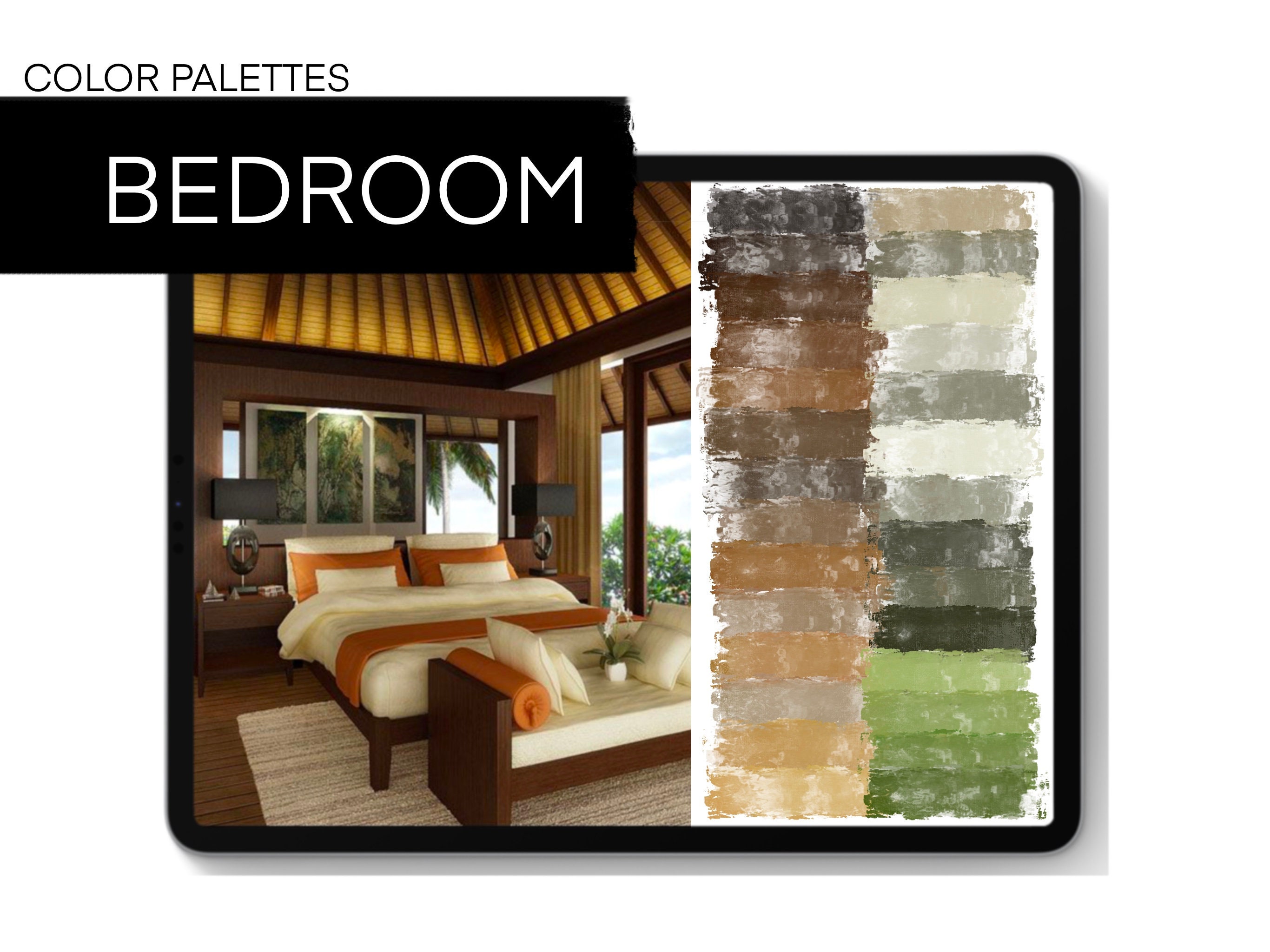 Oriental Color Palettes for Procreate | 150 Colors for Interior Design ...