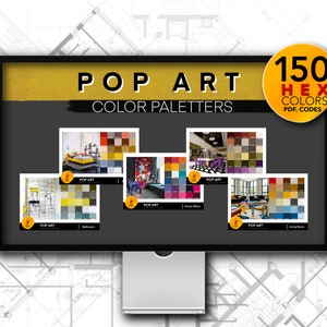 Color Palette HEX Codes 150 Colors - Pop Art Collection, HEX Codes for ...