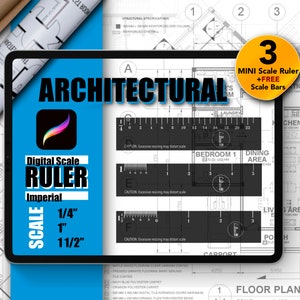 Procreate Architectural Rulers | SET OF 3 MINI Imperial/english Scale ...