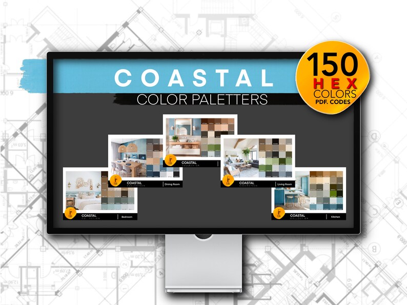 Color Palette HEX Codes 150 Colors Coastal Collection, HEX Codes for ...