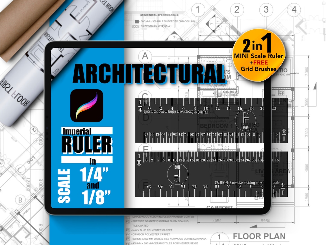 Procreate Architectural Rulers | 2-in-1 MINI Imperial/english Scale ...