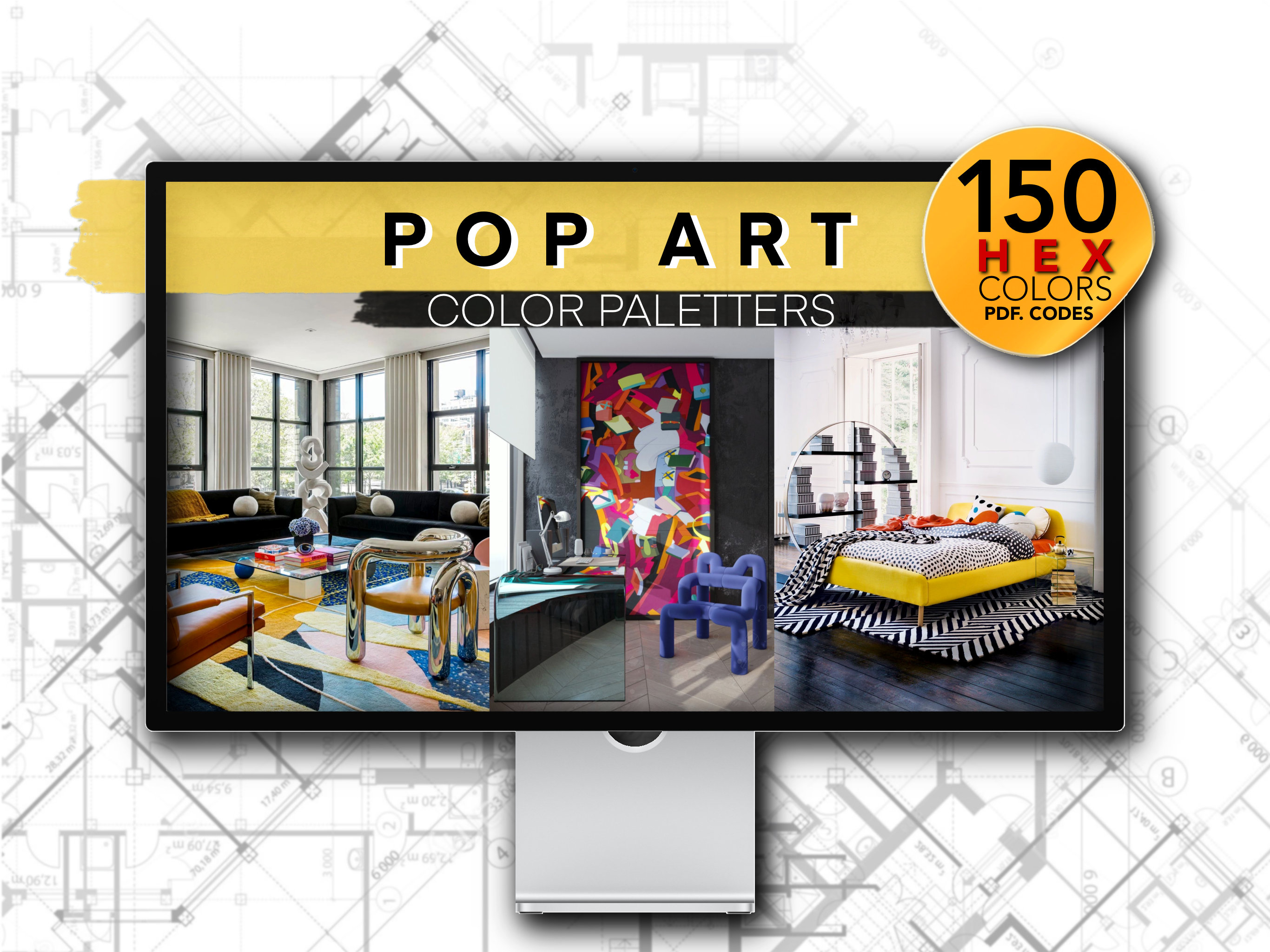 Color Palette HEX Codes 150 Colors - Pop Art Collection, HEX Codes for ...