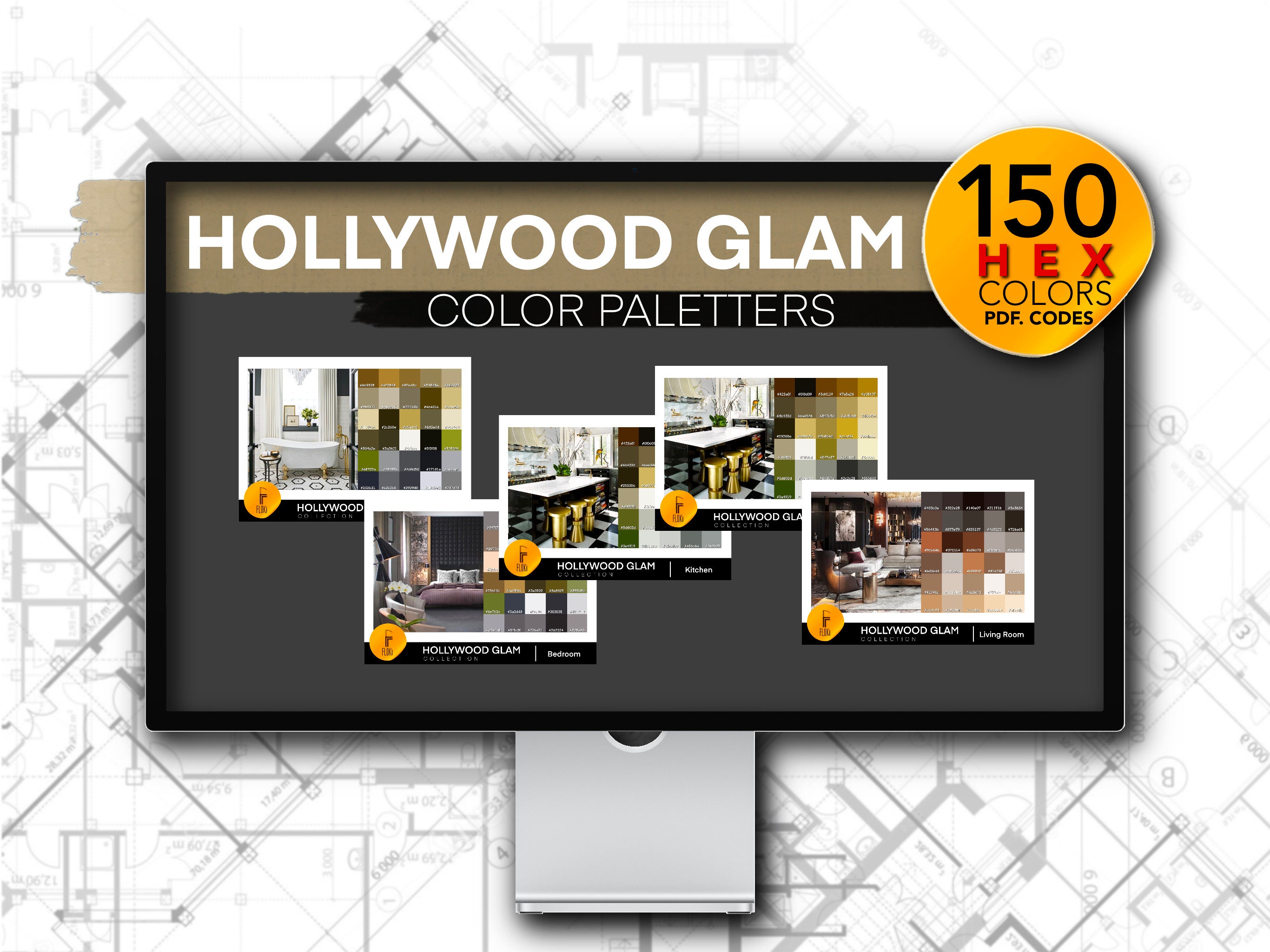 Color Palette HEX Codes 150 Colors Hollywood Glam Collection, HEX Codes ...