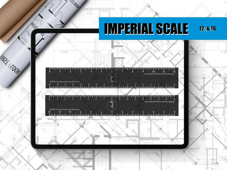 Procreate Architectural Rulers 2-in-1 Imperial/english Scale Ruler 12 ...