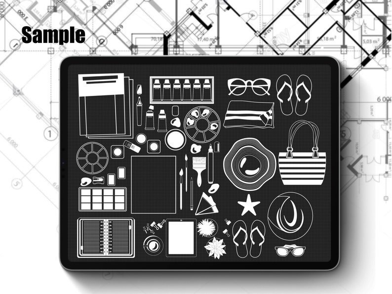 150 Architectural and Interior Design Stencils for Procreate - Etsy