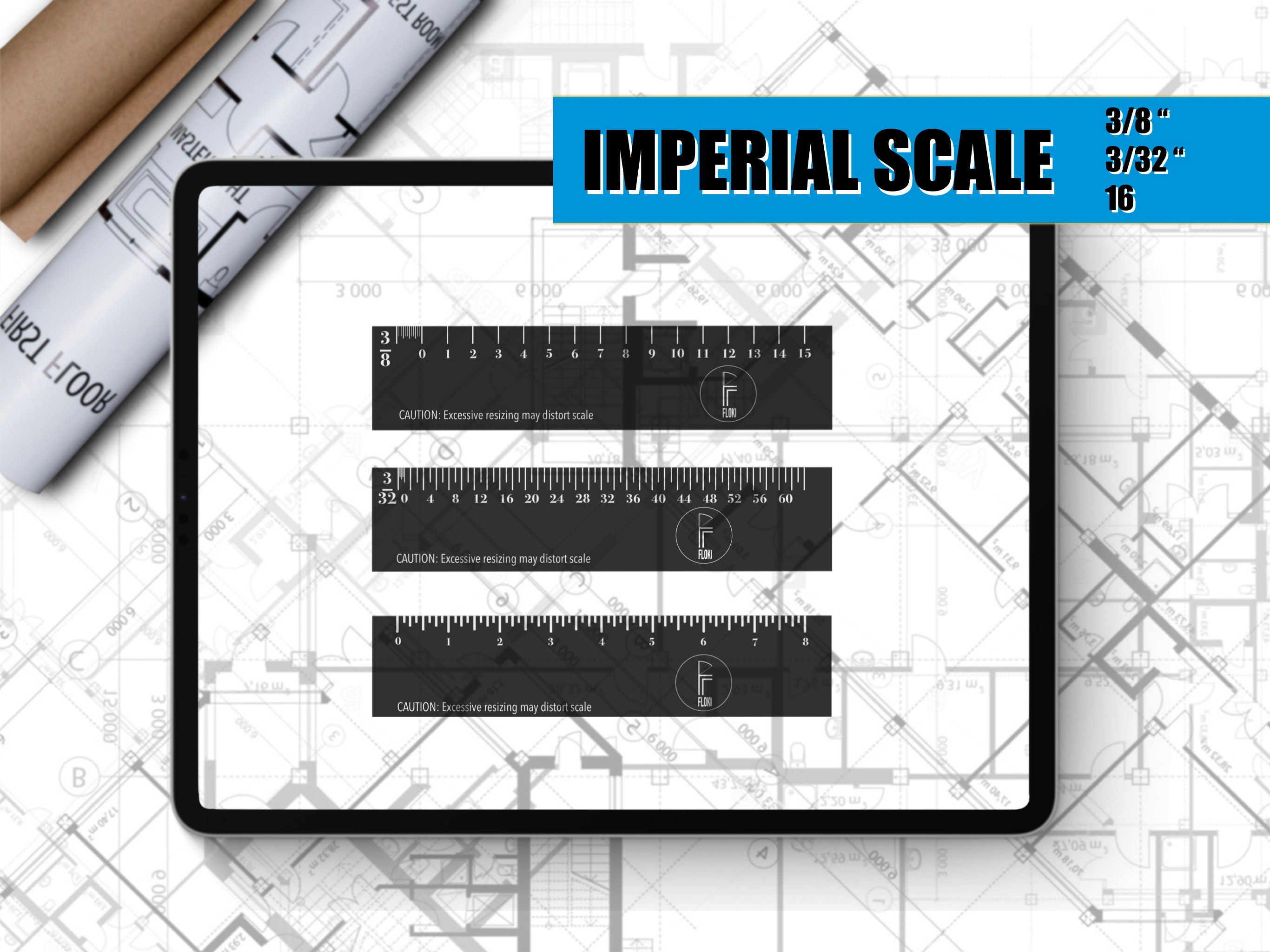Procreate Architectural Rulers | SET OF 3 MINI Imperial/english Scale ...