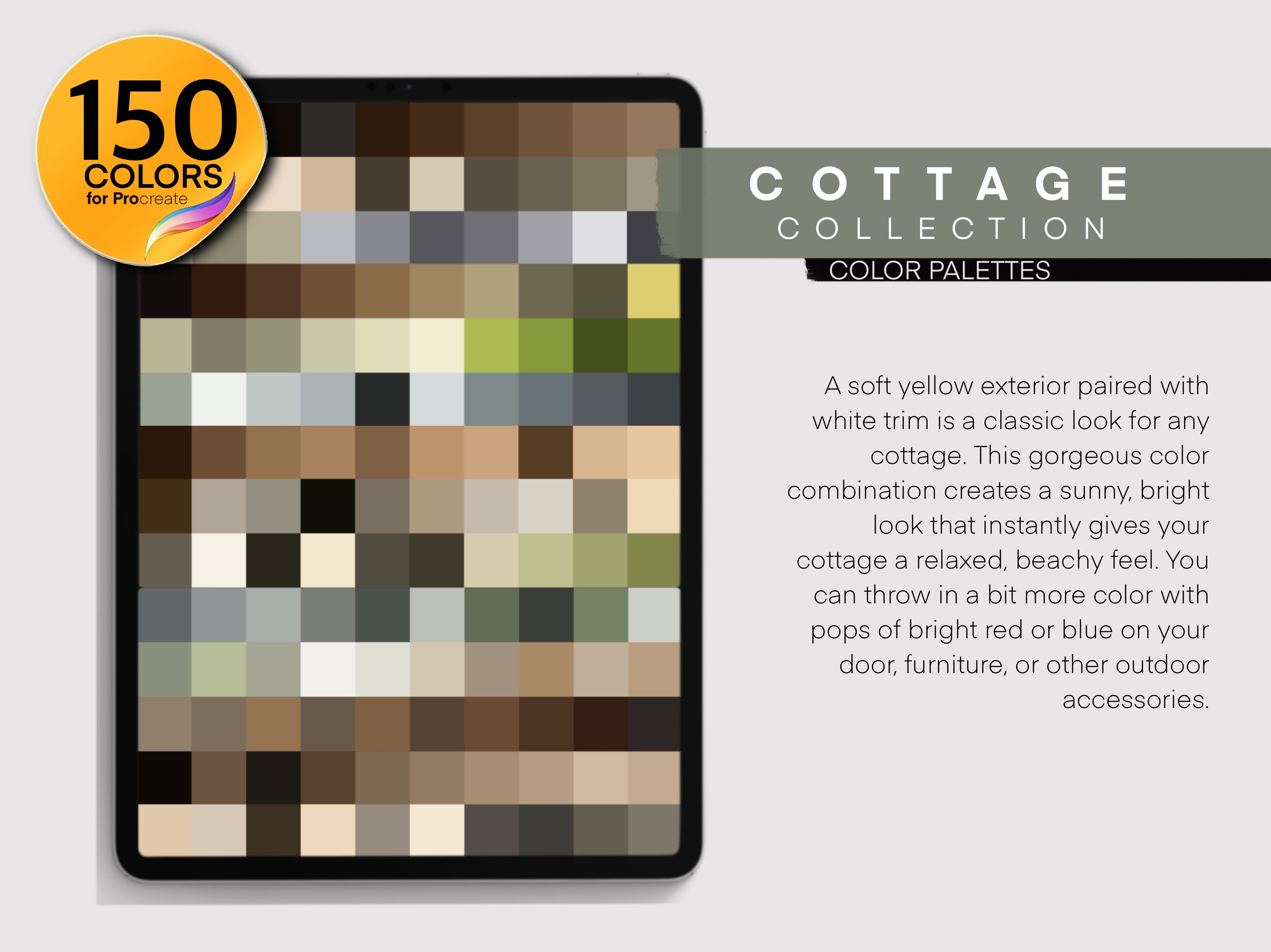 Cottage Color Palettes for Procreate | 150 Colors for Interior Design ...