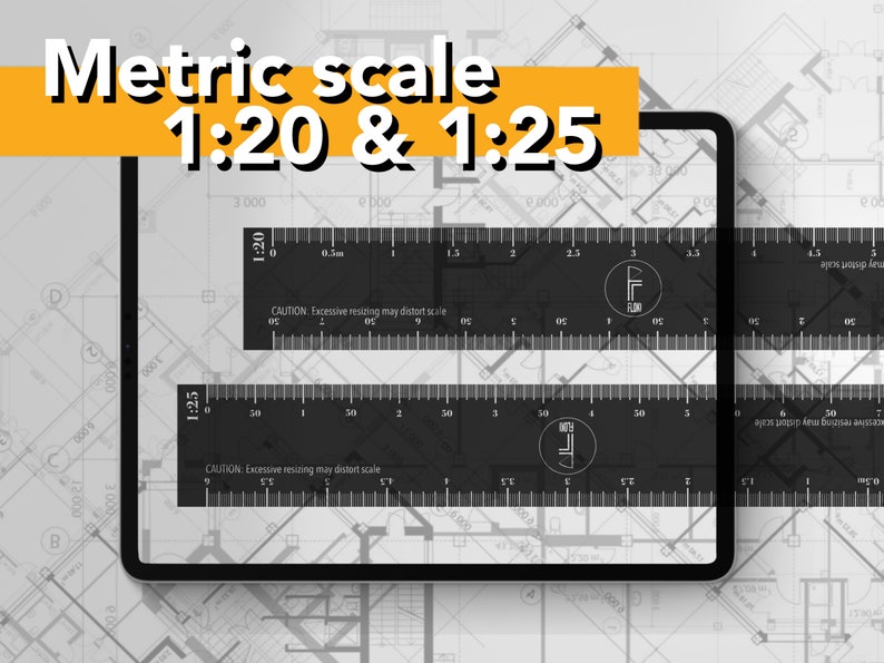 Procreate Architectural Rulers | 2-in-1 Metric Scale Rulers | 3 ...