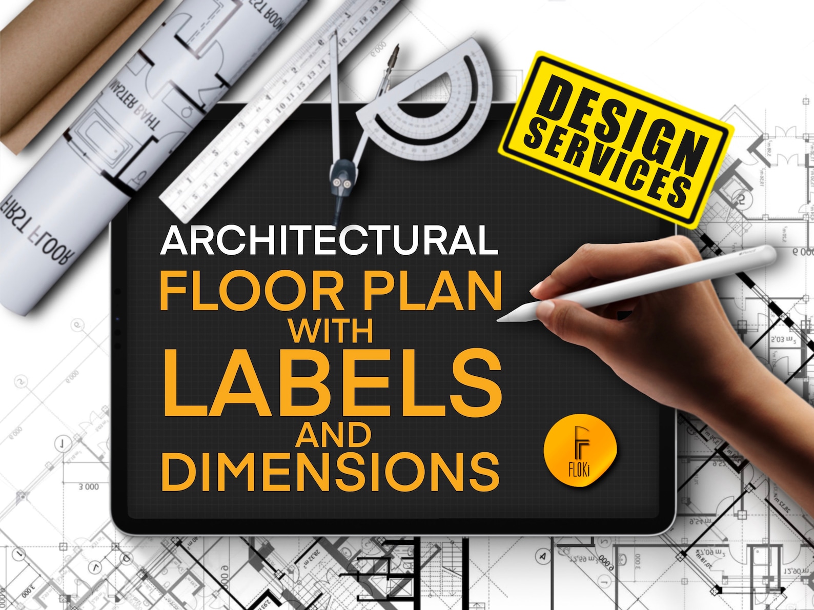 Custom-made Architectural Floor Plan With Labels & Dimension ...