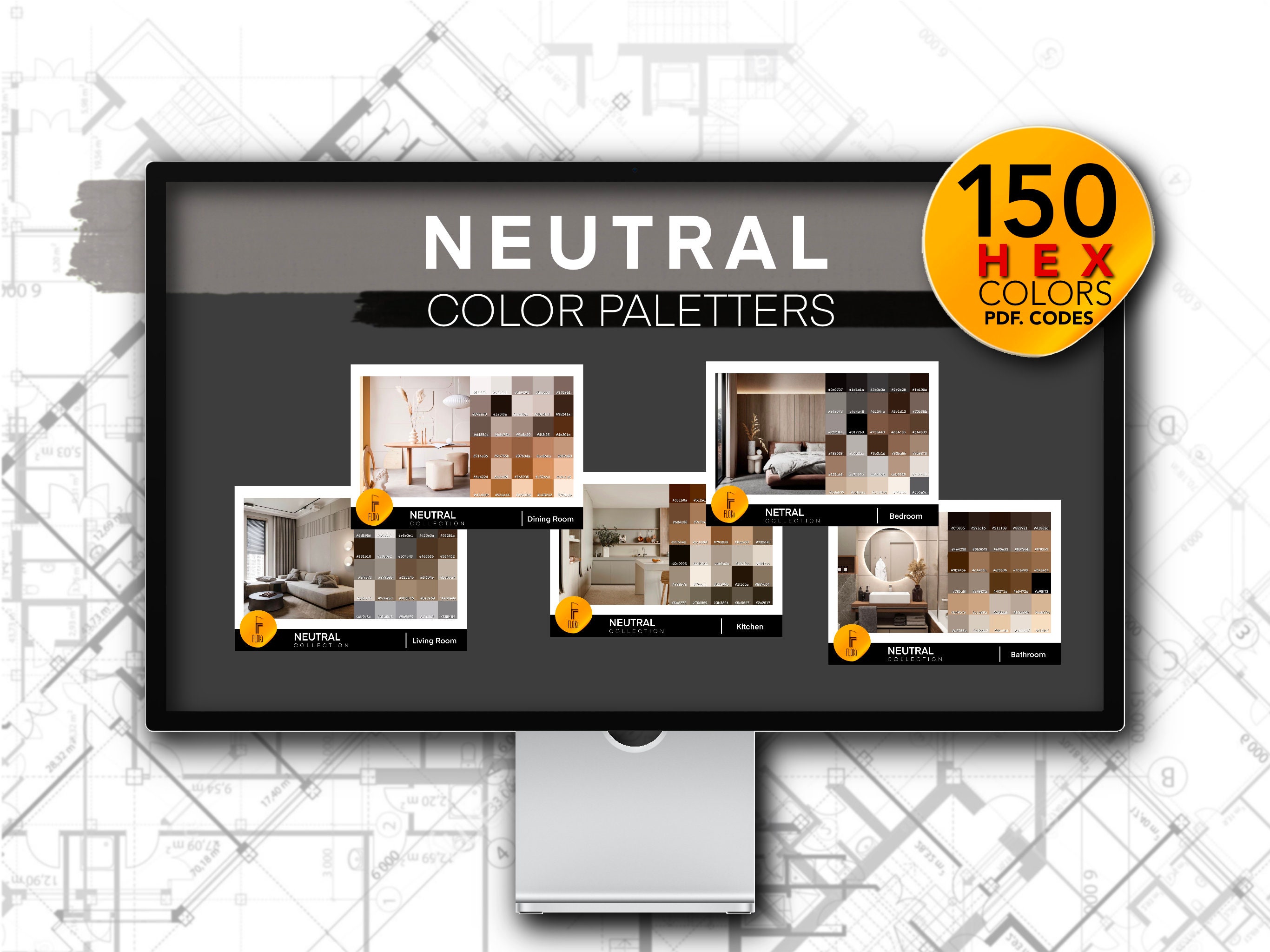 Color Palette HEX Codes 150 Colors - Neutral Collection, HEX Codes for ...