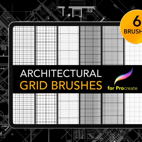 6 Essential Grid Brushes for Procreate Basic Architectural | Etsy